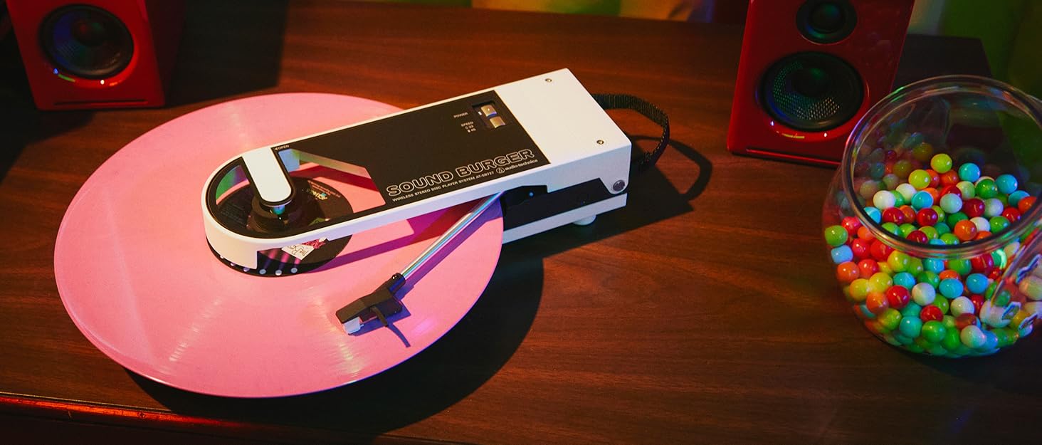 Amazon.co.jp: オーディオテクニカ AT-SB727 BK ワイヤレス レコードプレーヤー AT-SB727 サウンドバーガー ポータブル 小型 軽量 USB充電 ...