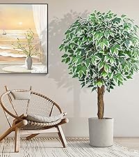 Amazon.com: Keeplush Fiddle Leaf Fig Tree Artificial 6ft - Faux Fiddle Leaf Fig Tree with White ...