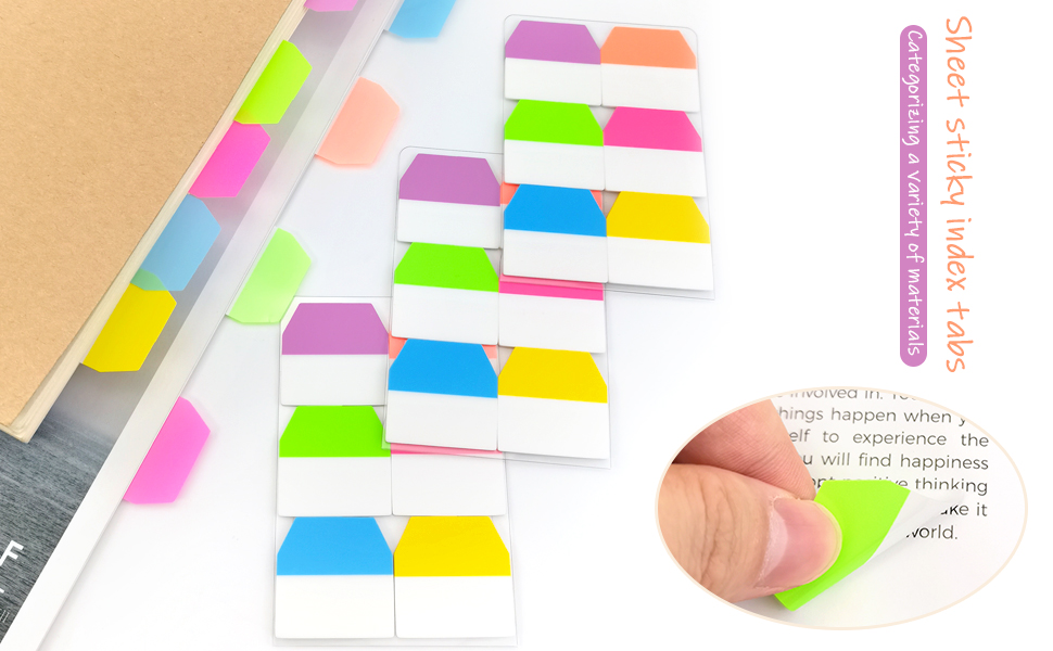Amazon.com : Quacc 350 PCS Sticky Index Tabs, Writable and ...