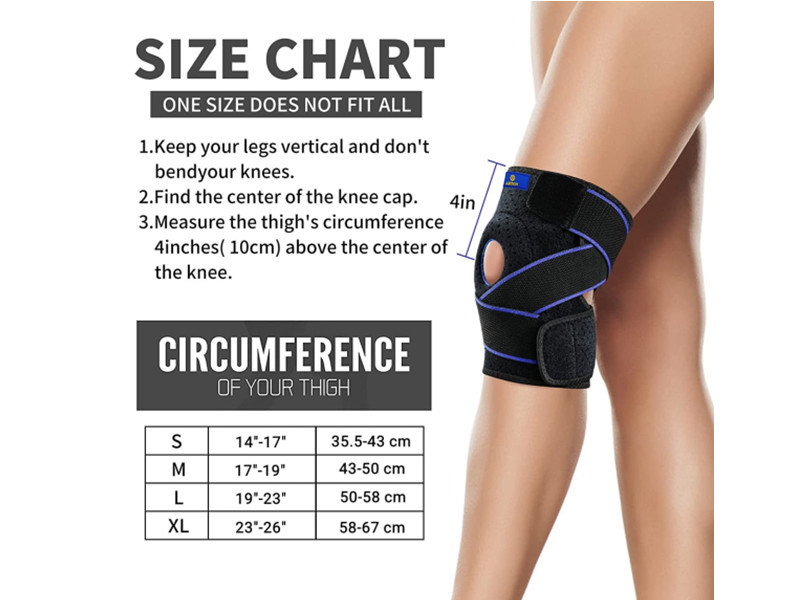 ABYON Knee Brace with Side Stabilizers & Patella Gel Pads, Adjustable Knee Support for Men and ...