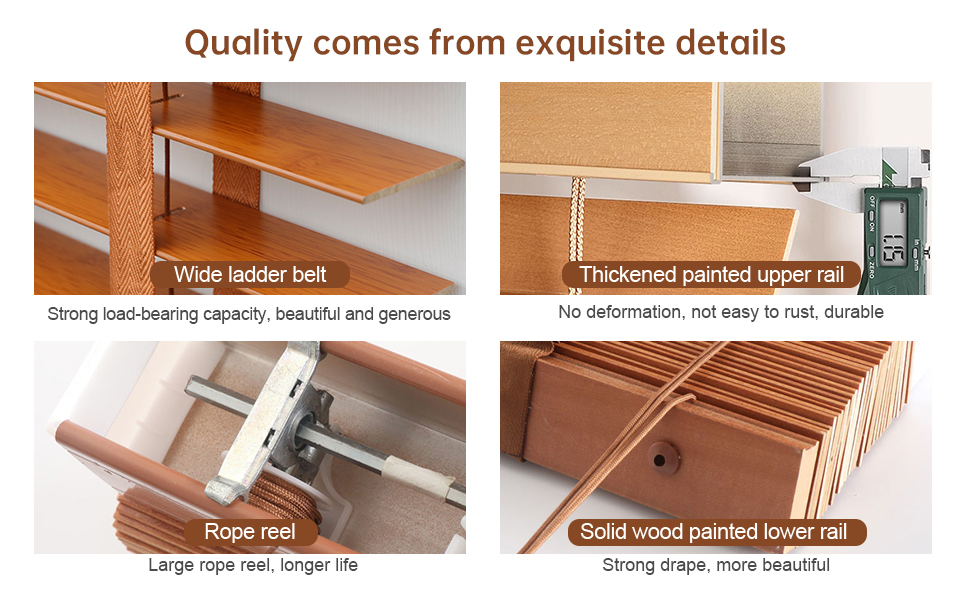 Amazon.com: VinLeap Faux Wood Blinds 2 Inch Cordless, Customizable Mini Blinds, Blackout Privacy ...