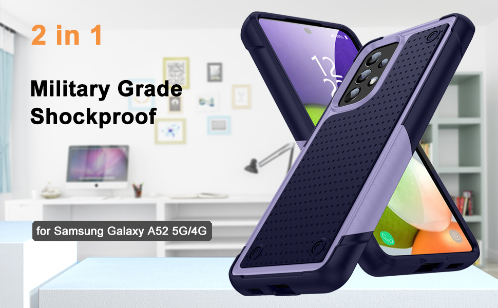 Amazon.com: TORRTOWAY Designed for Samsung Galaxy A52 5G Case 2 in 1 Gift Militay Grade Drop ...