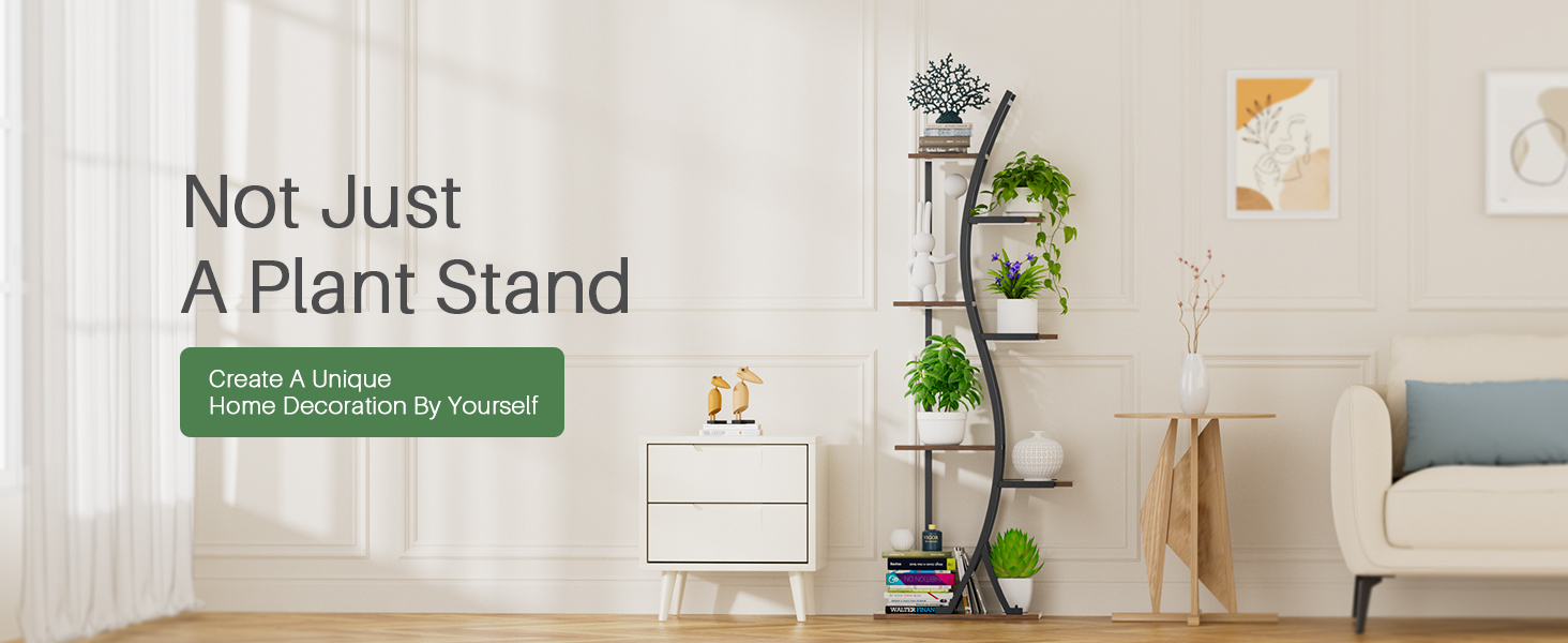 MJOMKN Plant Stand with Grow Light Indoor, 7 Tiered Metal Plant Shelf for Indoor Plants Multiple ...