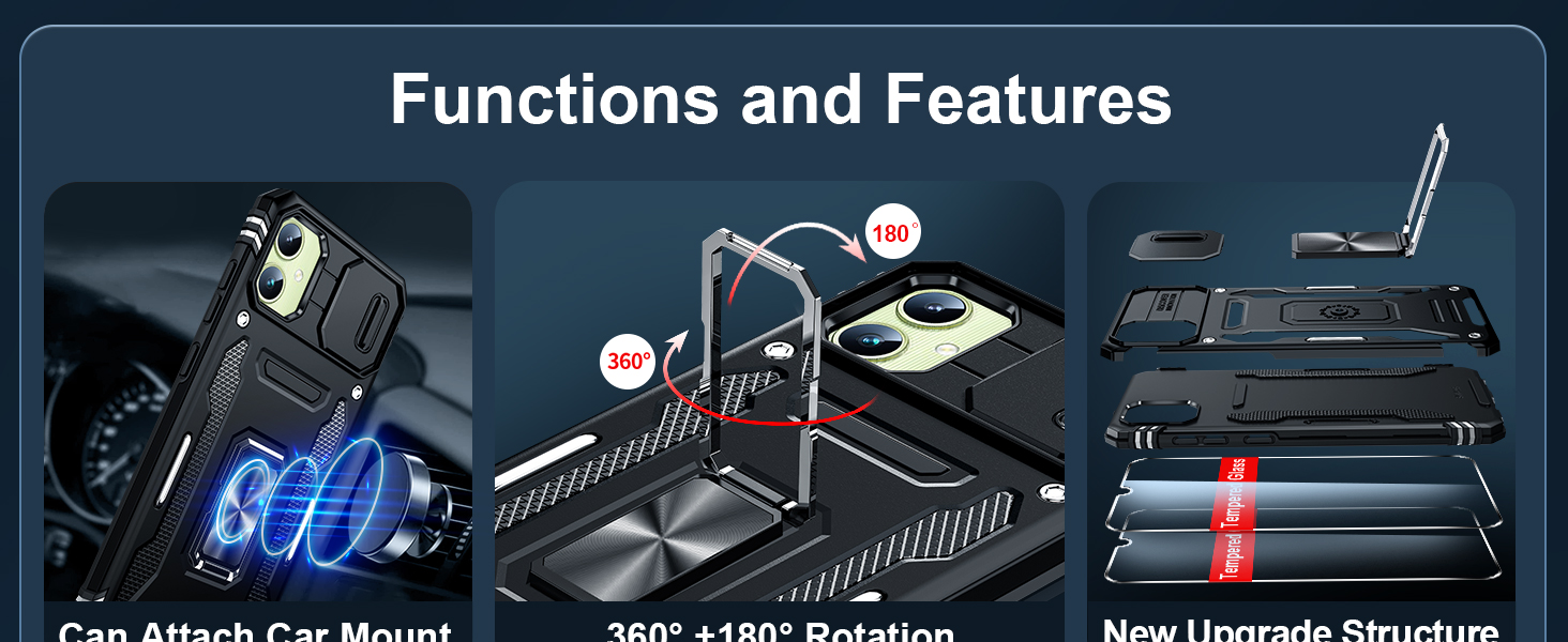 Amazon.com: LeYi for Samsung Galaxy A05 Phone Case: Samsung A05 Case with 2X Tempered Glass ...