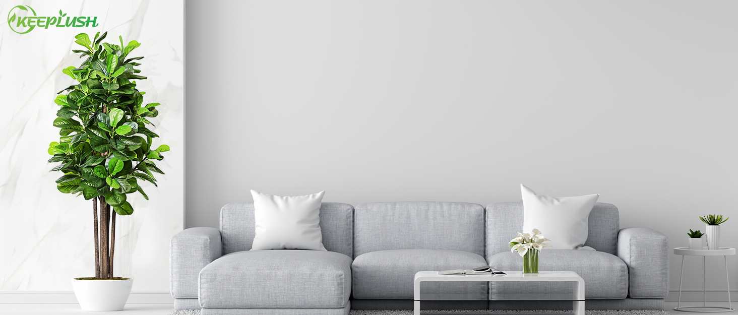 Amazon.com: Keeplush 6ft Artificial Fiddle Leaf Fig Tree with 168 Leaves 6 Tree Trunks, Large ...