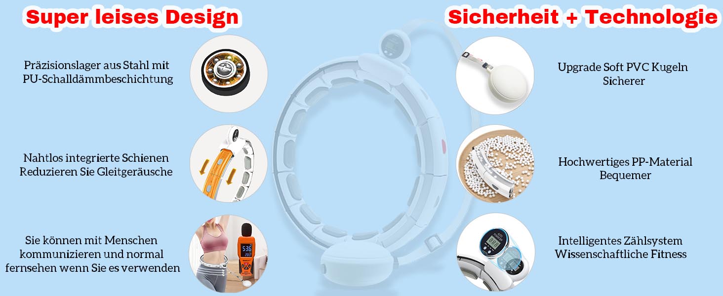 LETAO Smart Hula Hoop Reifen Erwachsen Leise | 16 Einstellbare Hoola Hoop Reifen : Amazon.de ...