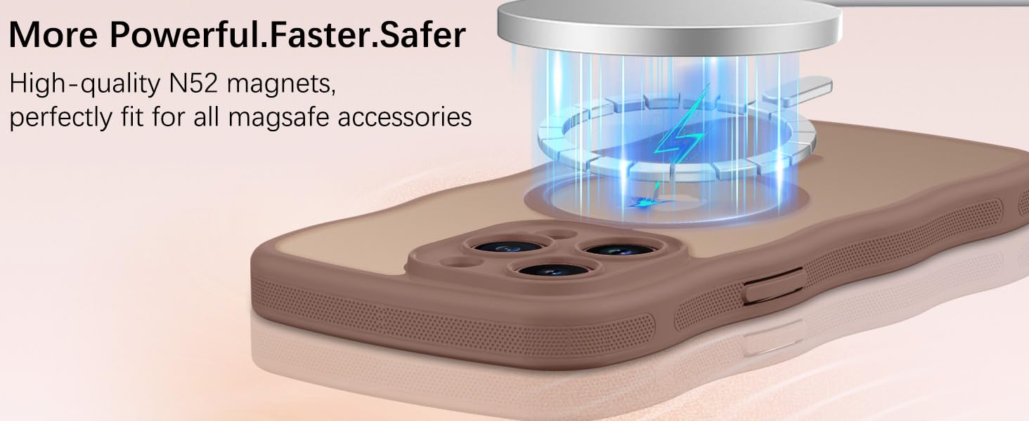 Amazon.com: Telaso for iPhone 15 Pro Case, Compatible with Magsafe Wave Frame Design Translucent ...