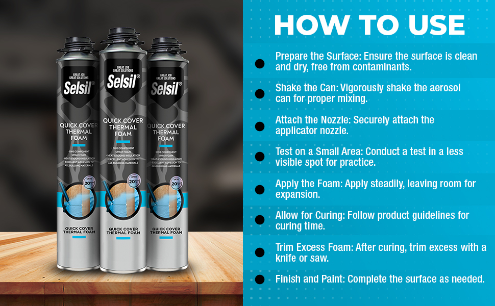 Selsil Quick Cover Thermal Foam Insulation Spray - Thermal & Sound Spray Insulation Foam in a ...