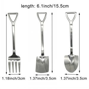 Amazon.com | Pinenjoy 12Pcs Shovel Spoons and Fork Set 18/10(304) Stainless Steel Spade Shape ...