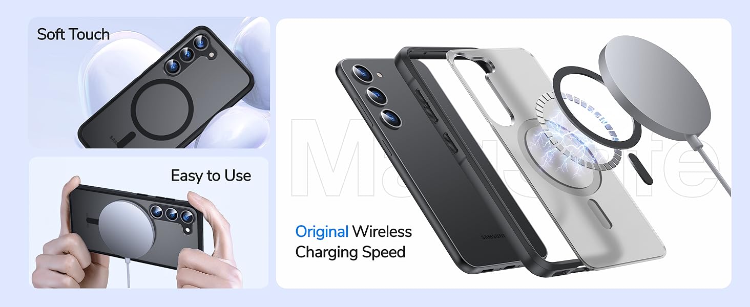 Amazon.com: FNDMIL [NO.1 Magnetic for Samsung Galaxy S23 Case with MagSafe [Translucent Matte ...