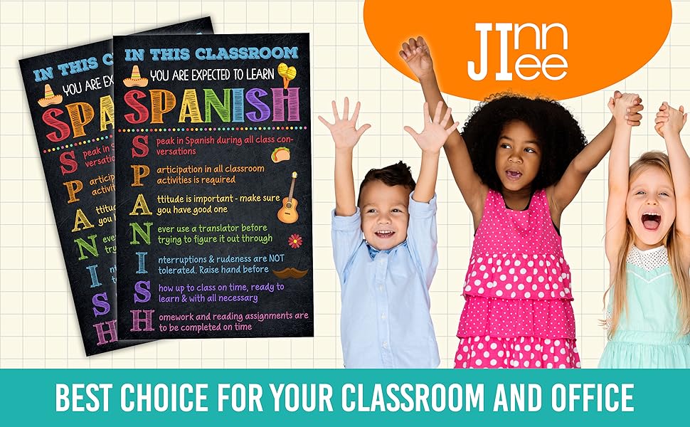 Amazon.com: Jinniee Spanish Class Rules Poster - Classroom Expectations ...