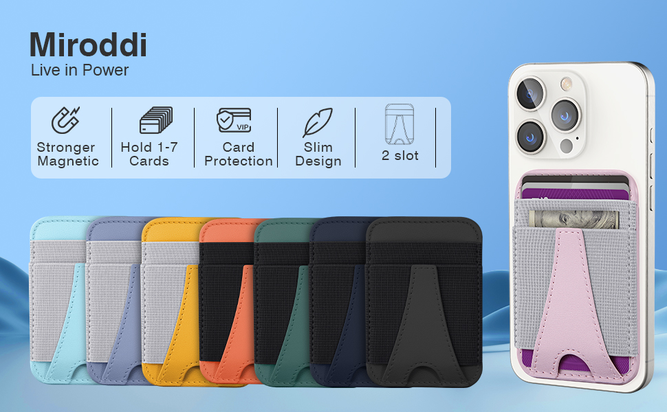 Amazon.com: Miroddi for MagSafe Wallet, Slim & Lightweight Magnetic Phone Wallet for iPhone 15 ...