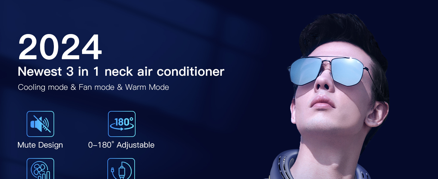 Amazon.com: LIOURY Neck Air Conditioner Portable, 3D Airflow Cooling Neck Fan 6000 mAh Neck Air ...