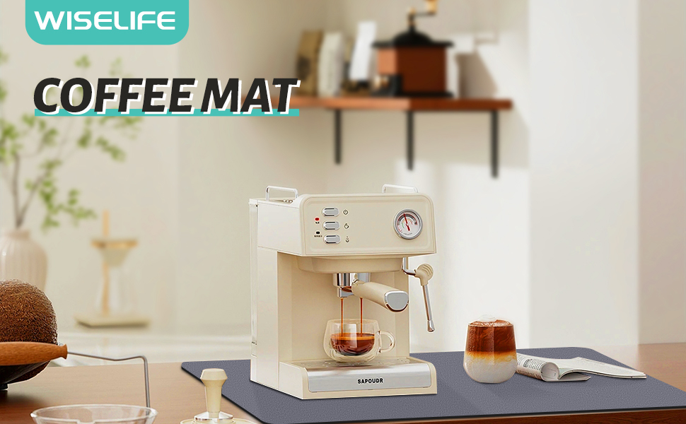 Amazon.com: WISELIFE Coffee Mat Super Absorbent Dish Drying Mat Coffee Bar Accessories Match ...