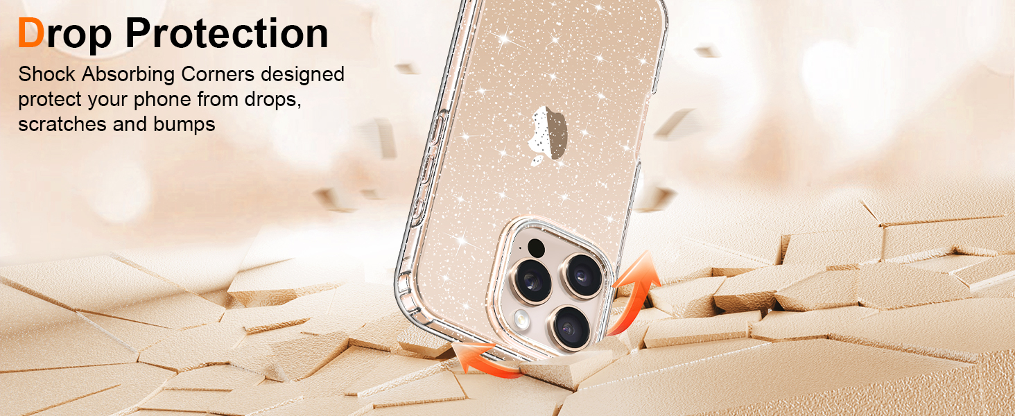 Amazon.com: Hython for iPhone 16 Pro Max Case Glitter, Clear Glitter Sparkly Shiny Bling Sparkle ...