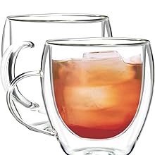 Buy KiKiluxxa Green Tea Cup Set of 4-250ml - Transparent Glass Double ...