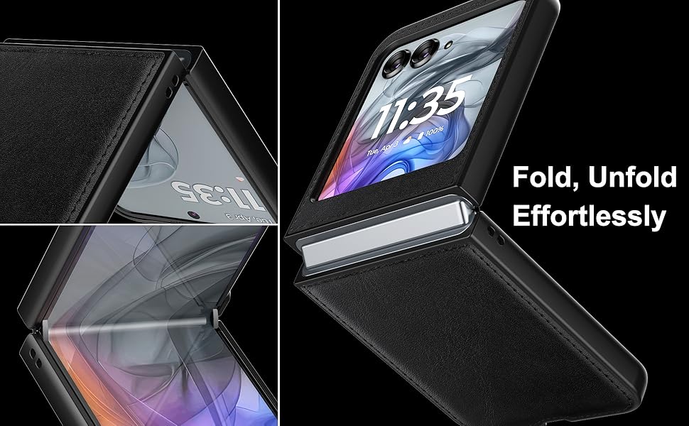 Amazon.com: Cresee Case for Motorola Razr 2024/2025 - PU Vegan Leather Back & Hard Polycarbonate ...