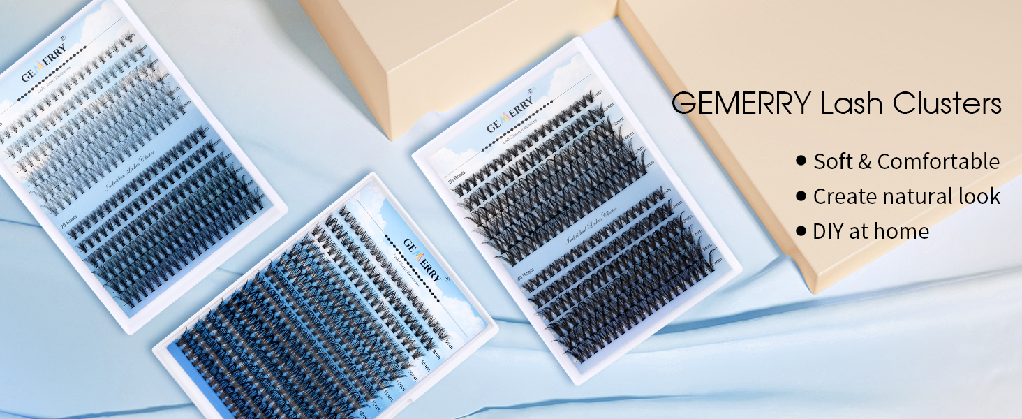 280pcs Lash Clusters GEMERRY Individual Lashes Eyelash Extensions 40D Lash Clusters 0.07 C Curl ...