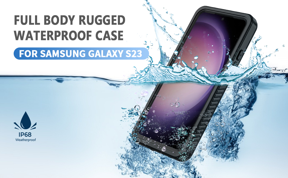 Lanhiem for Samsung S23 Case, IP68 Waterproof S23 Dustproof Shockproof Case with Built-in Lens ...