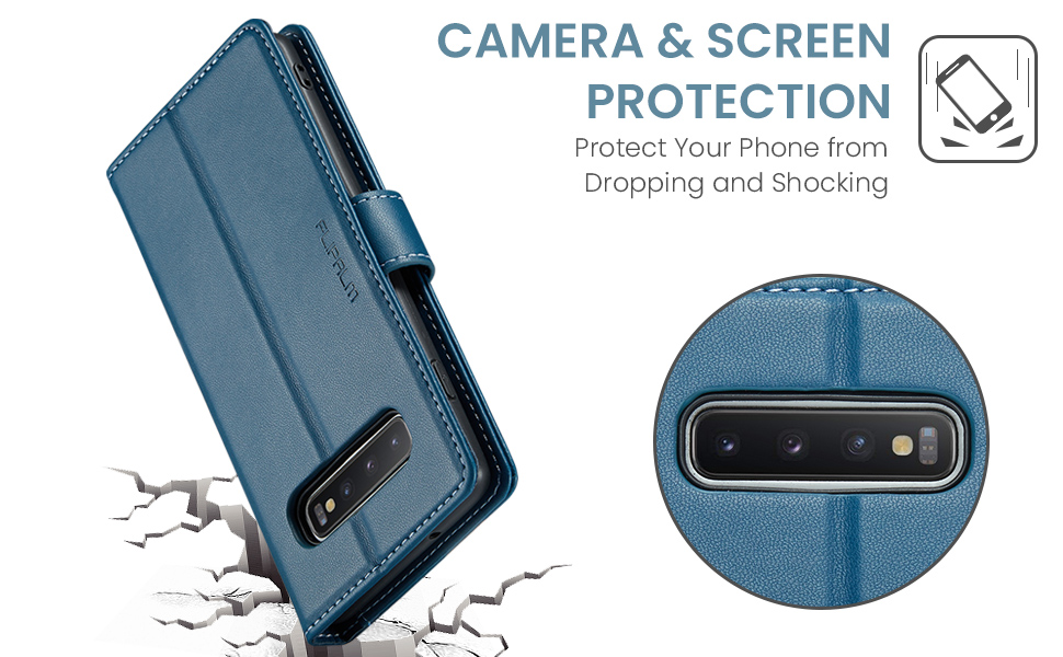 Amazon.com: FLIPALM Wallet Case for Samsung Galaxy S10 6.1"(Non S10e,S10+), RFID Blocking Credit ...