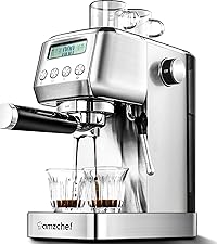 Amazon.com: amzchef Espresso Machine with LCD Display, 20 Bar Cappuccino Machines with Automatic ...