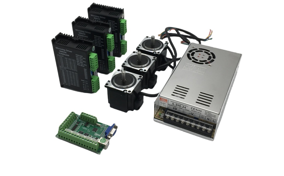 3 Axis with Nema 23 57mm Stepper Motor Kit 1.2Nm 170oz.in 2-Phase 3A, DM556 Stepper Motor Driver ...