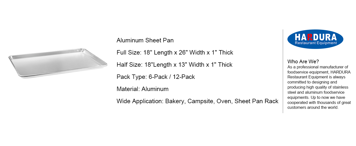 Amazon.com: HARDURA Aluminum Baking Sheet Pan 18”L X 13”W X 1”H Cookie ...