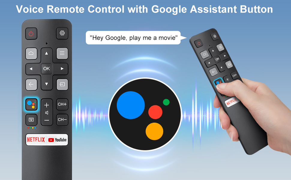 RC802V FNR1 Remote Control, for TCL Android TV Voice Remote, Compatible ...