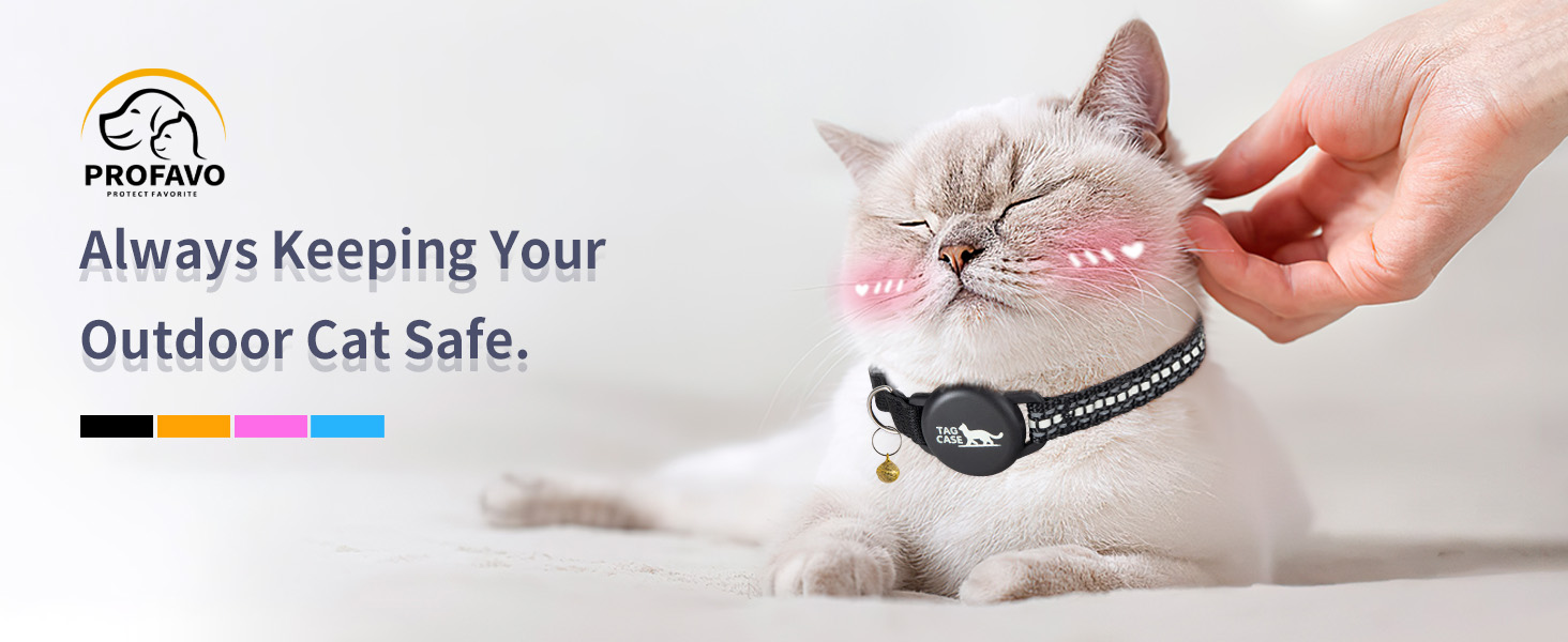 Pet Supplies : Luminous Airtag Cat Collar,PROFAVO Apple Air Tag Cat Collar with Airtag Holder ...