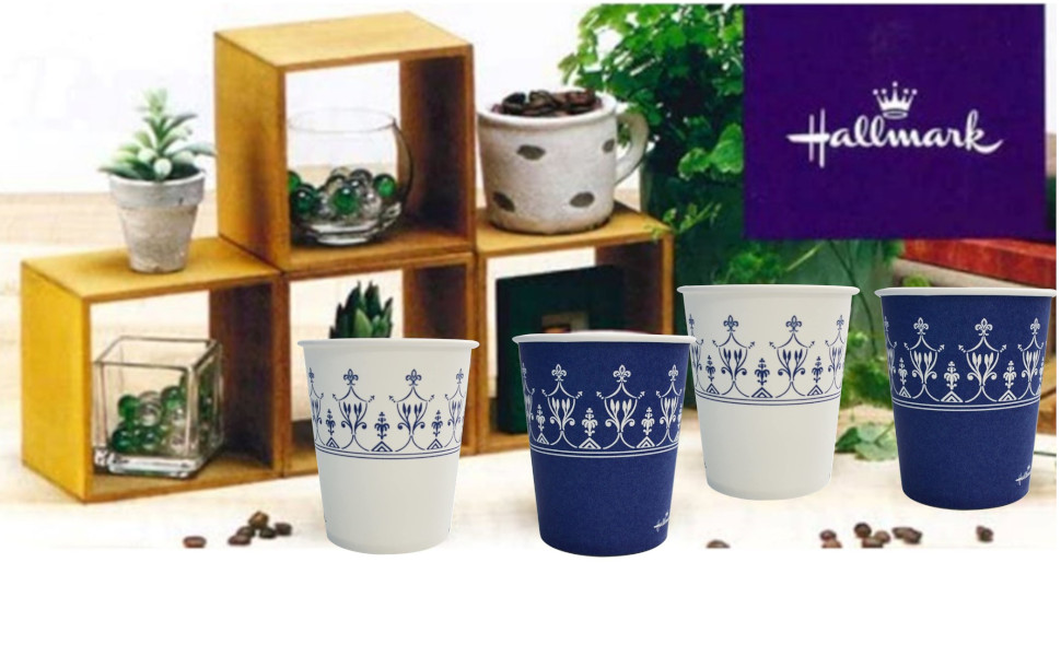 Amazon｜サンナップ(Sunnap) 紙コップ 2色アソート 205ml 7oz 100個入×2セット 口径7.3×高さ8cm ホールマーク 紙 カップ 白 ブルー 日本製 ...