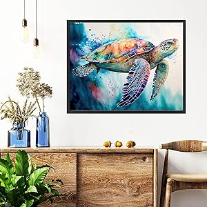 Hjjdiyes Malen Nach Zahlen Erwachsene Tiere Meer SchildkröTen - AnfäNger - Knitterfreie Leinwand ...