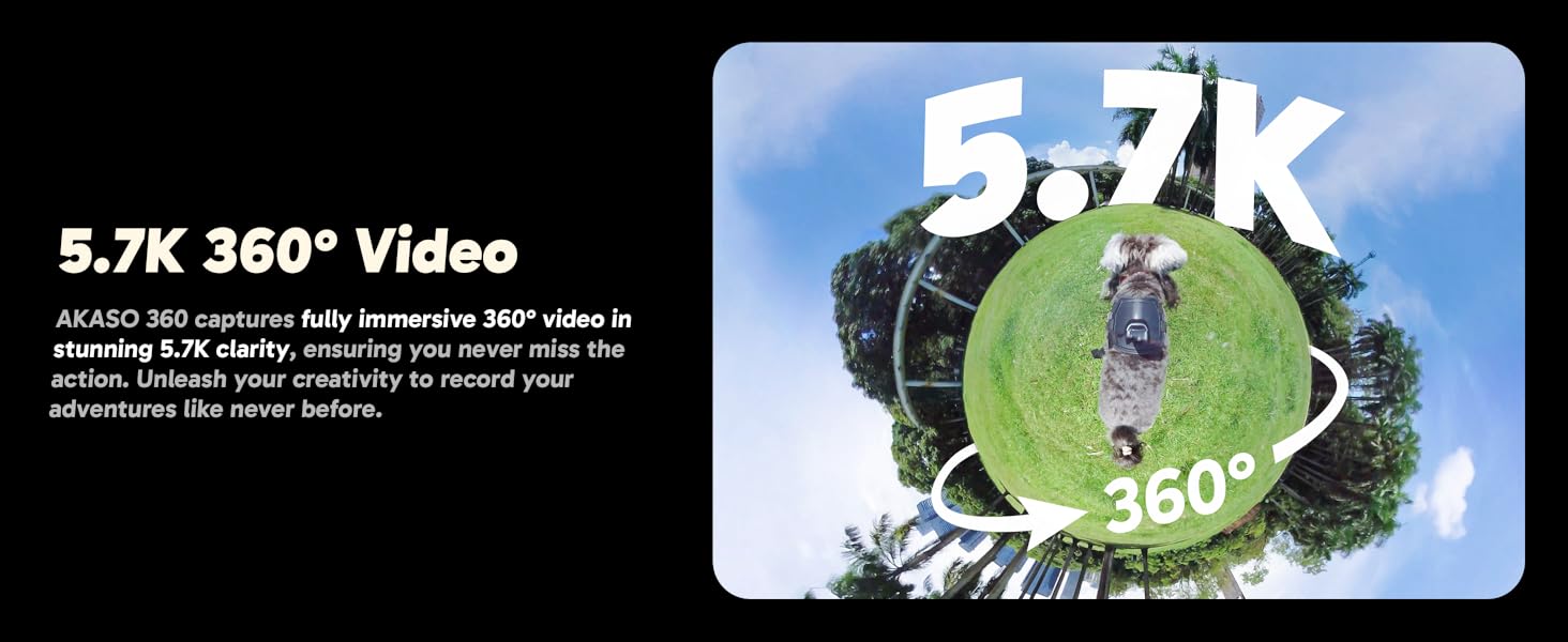Amazon.com : AKASO 360 Weatherproof 360° Action Camera - 5.7K 360 Video with 1/2" 48MP Sensors ...