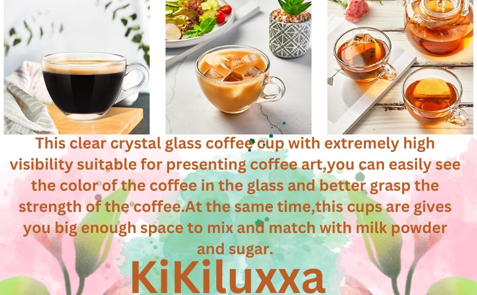 Buy KiKiluxxa Glass Green Tea and Cold Coffee Cup Set of 6 - Home and ...
