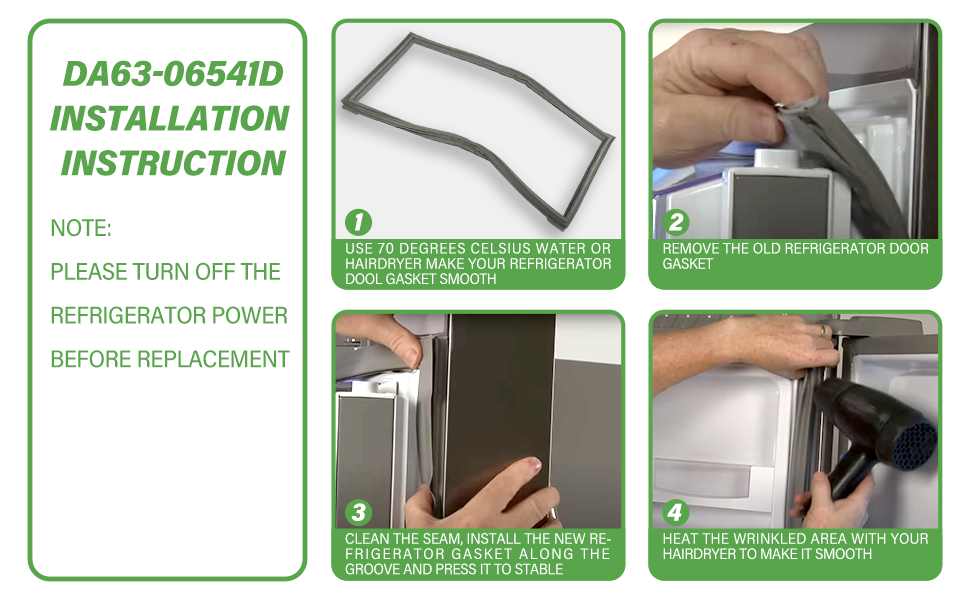 Amazon.com: DA63-06541D Refrigerator Freezer Door Gasket Compatible with Samsung, replacement ...