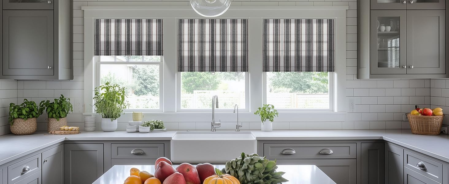 Amazon.com: SEEUNANA Cordless Roman Shades for Windows,Room Darkening ...