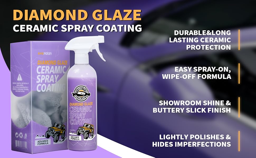 Amazon.com: EKSPOLAN Diamond Glaze Ceramic Spray Coating - Professional Grade Sealant Easy ...