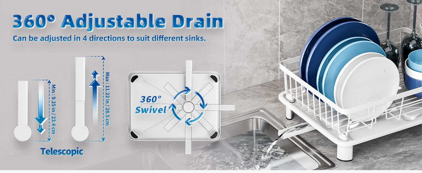 GAOKASE Dish Drying Rack, Compact Dish Drainers for Kitchen Counter, Kitchen Drying Rack with ...