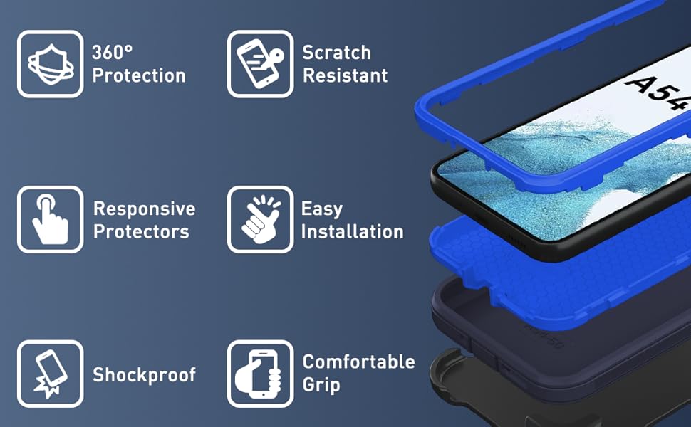 Amazon.com: for Samsung Galaxy A54 5G case,A54 5G Heavy Duty case,[Military Grade Protective ...