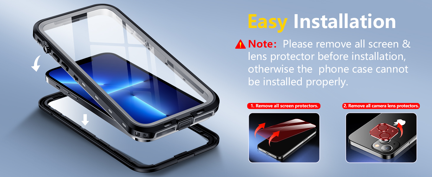 Amazon.com: Red2Fire for iPhone 13 Pro Case Waterproof, [Built-in Screen Protector & Camera ...