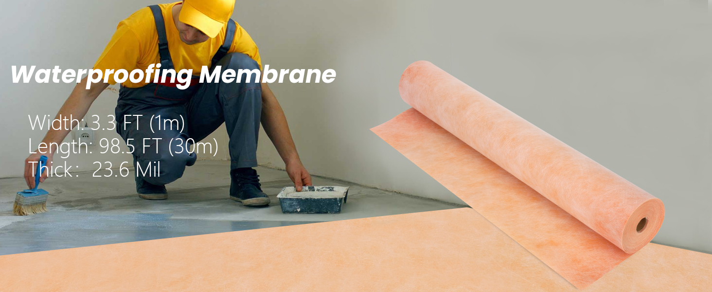 Waterproofing Membrane for Shower,Waterproof Membrane 3.3 FTx98.5 FT ...
