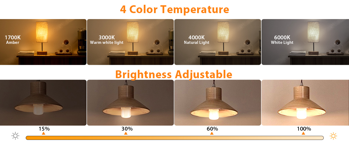 Eocean E27 Rechargeable Light Bulbs with Remote Control, Wireless Light ...