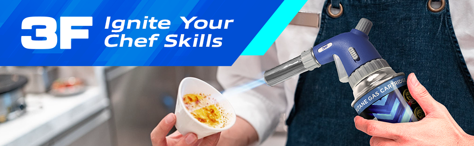 Amazon.com: 3F Culinary Professional Torch + 4 Butane Canisters ...