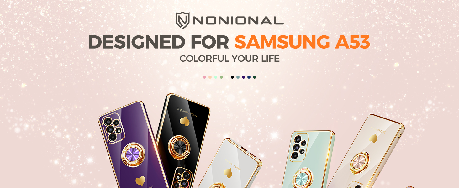 Amazon.com: Nonional for Samsung Galaxy A53 5G Case with 2 Pack Screen Protector, 360° Rotatable ...