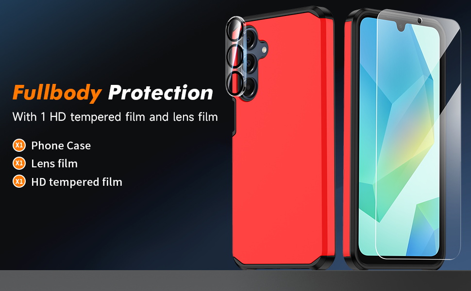 Amazon.com: ibvehed 3 in 1 Case for Samsung Galaxy A16 5G with Tempered Glass Screen Protector ...