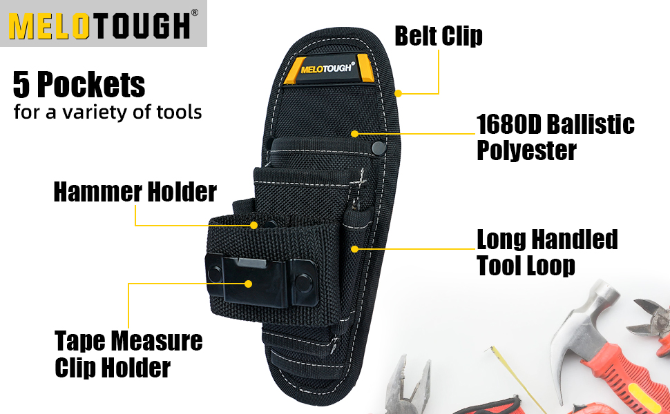 MELOTOUGH Small Tool Pouch with Belt Clip,Small Tool Holder Pouch, Min Work Organizer Tool ...