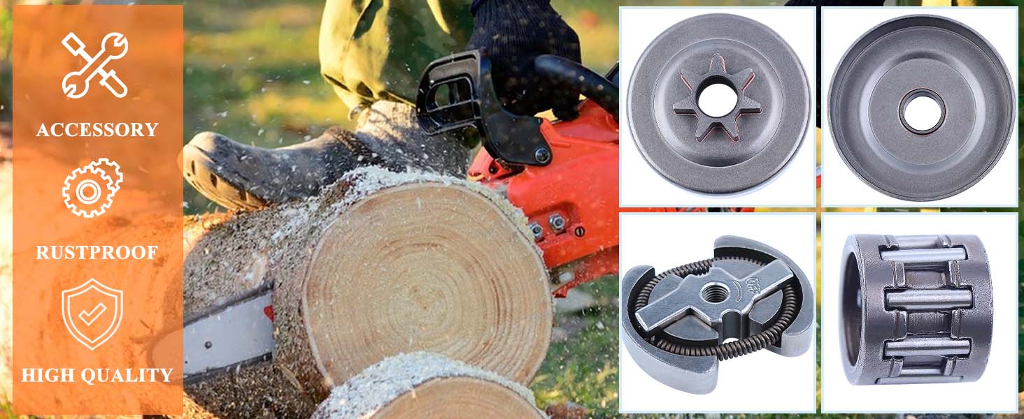 Amazon.com: Hyceker .325 Sprocket Clutch Drum Kit For Husqvarna 120 Mark II 137 136 141 142 235 ...