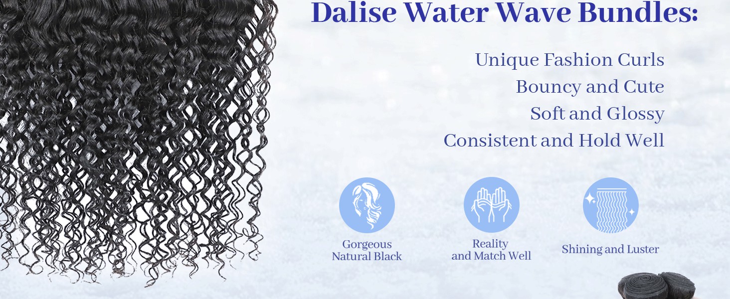 Amazon.com : Human Hair Bundles Water Wave, Premium Deep Wave Bundles Human Hair 1 Bundle, 12A ...