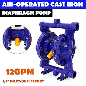 Amazon.com: Air Operated Double Diaphragm Pump QBK-15 1/2 inch Inlet & Outlet 12GPM Pneumatic ...