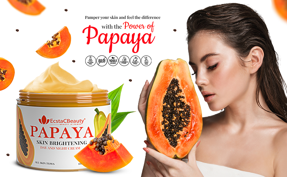EcstaCBeauty Papaya Skin Brightening Day & Night Face Cream | Papaya Anti Blemish Cream | Face ...