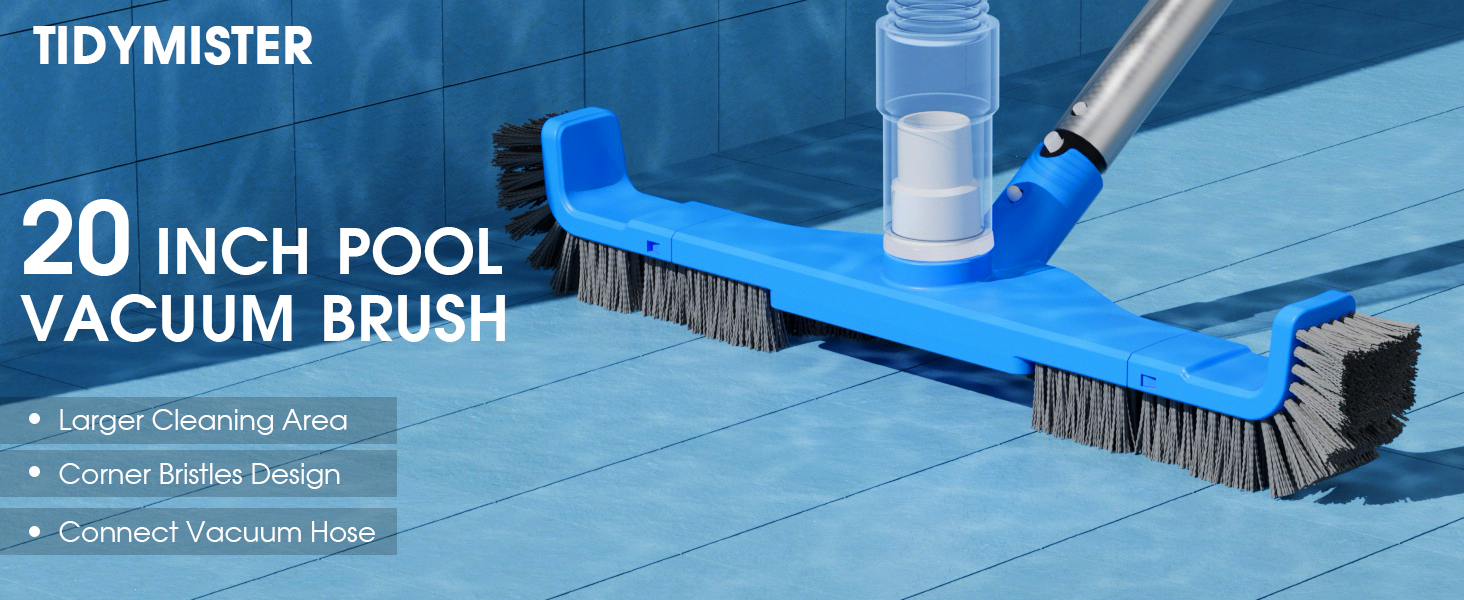 Amazon.com : TidyMister 20" 2 in 1 Pool Brush Vacuum Head with Swivel ...